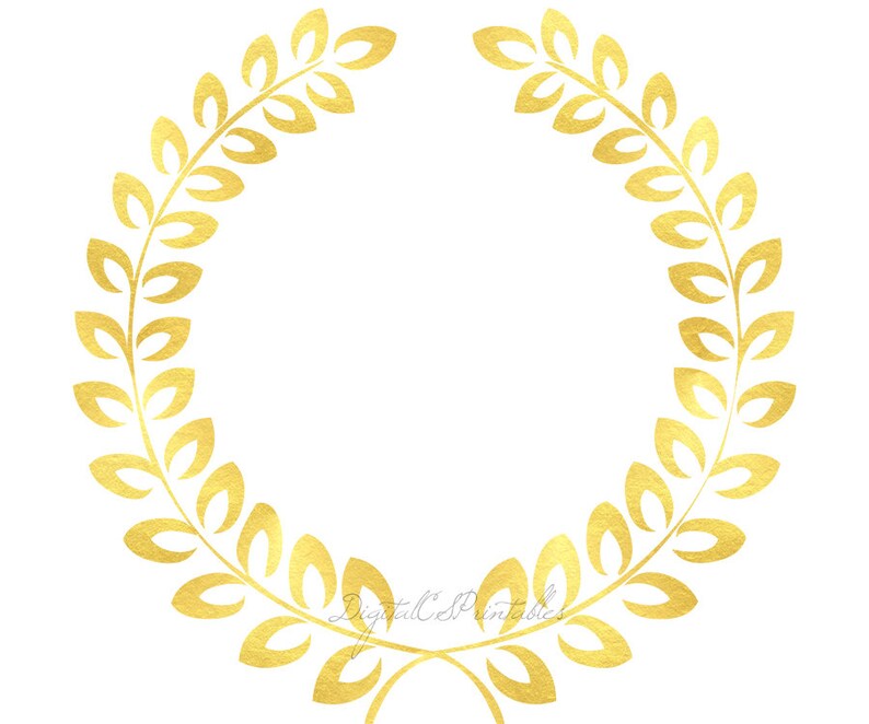 Gold Laurel Clipart Gold Floral Frame Clipart Gold Foil Clip | Etsy