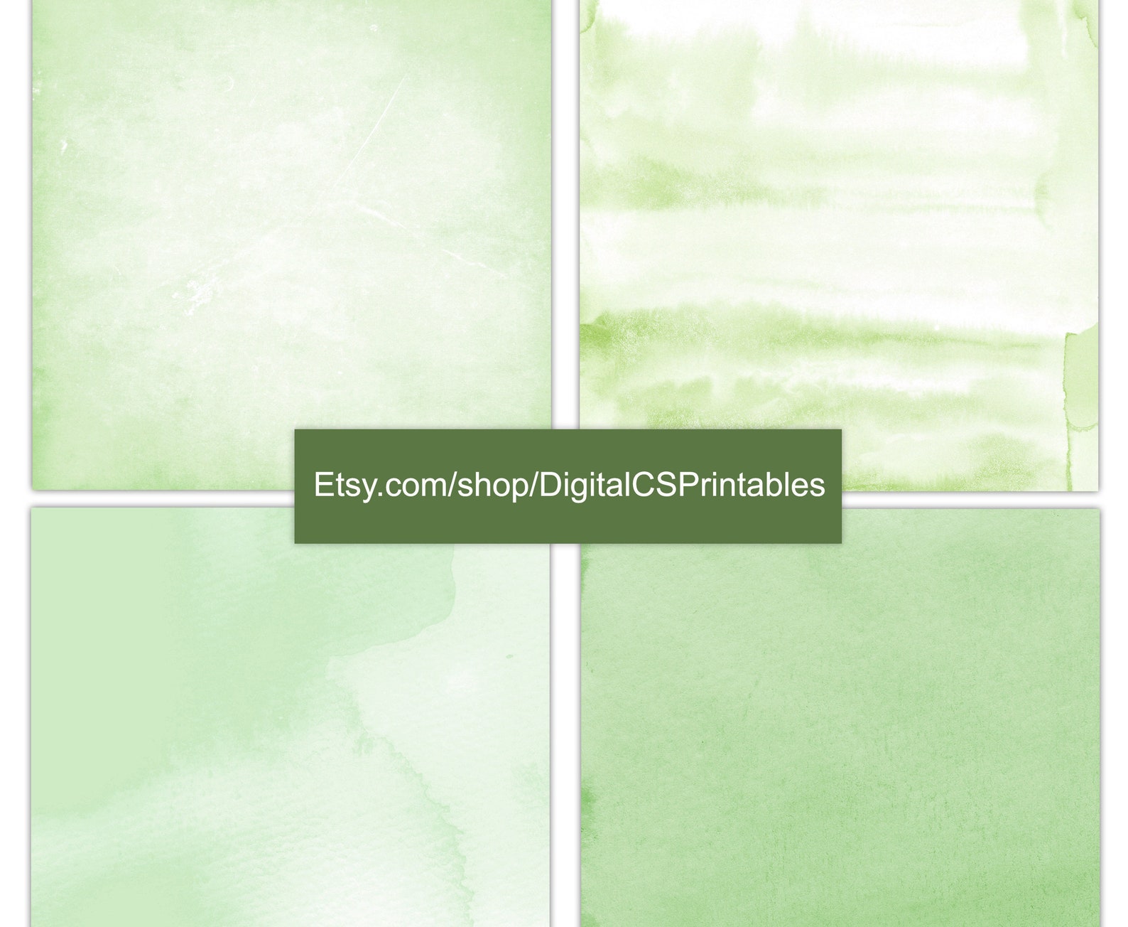 Green Digital Paper Green Watercolor Digital Paper Pack Green ...