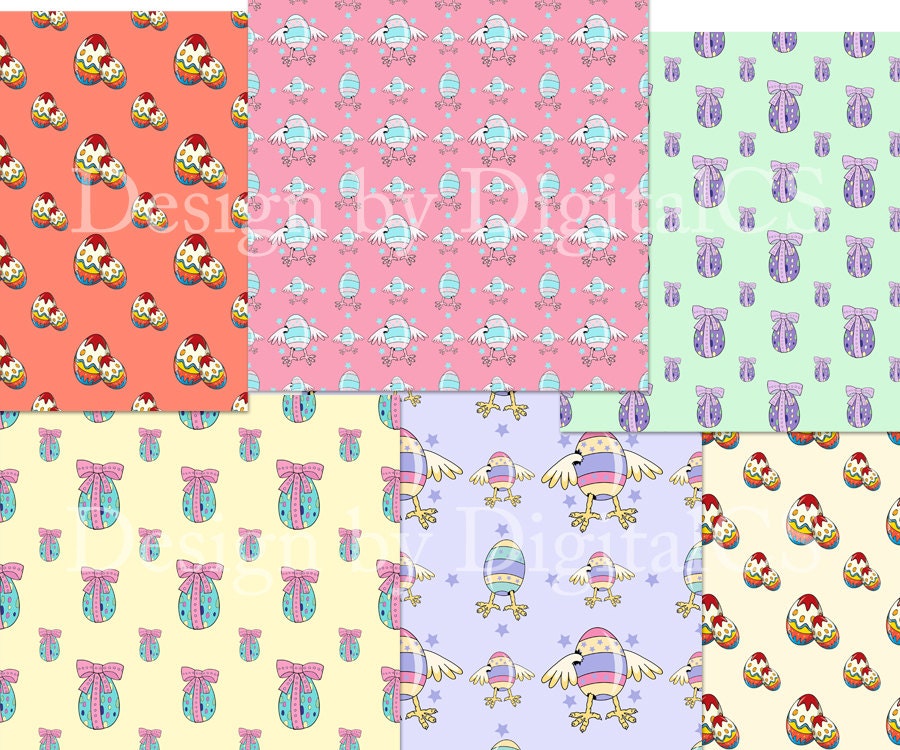 Cute Easter Digital Paper Easter Scrapbook Paper Bunny Digital Paper ...