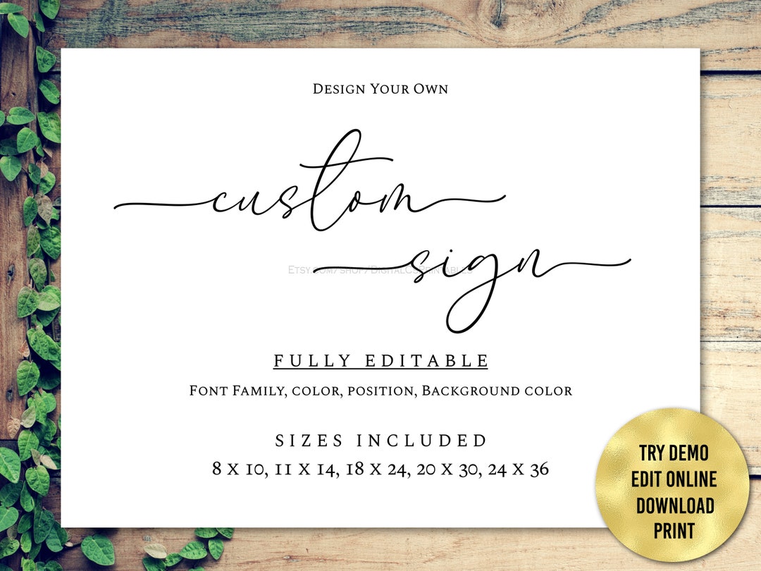 Custom Sign Editable Print Custom Quote Template Print Create Your Own ...