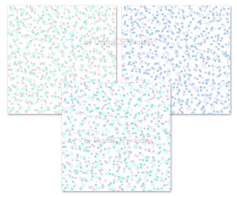 Pastel Confetti Digital Paper Pastel Digital Paper Dot Digital Paper ...