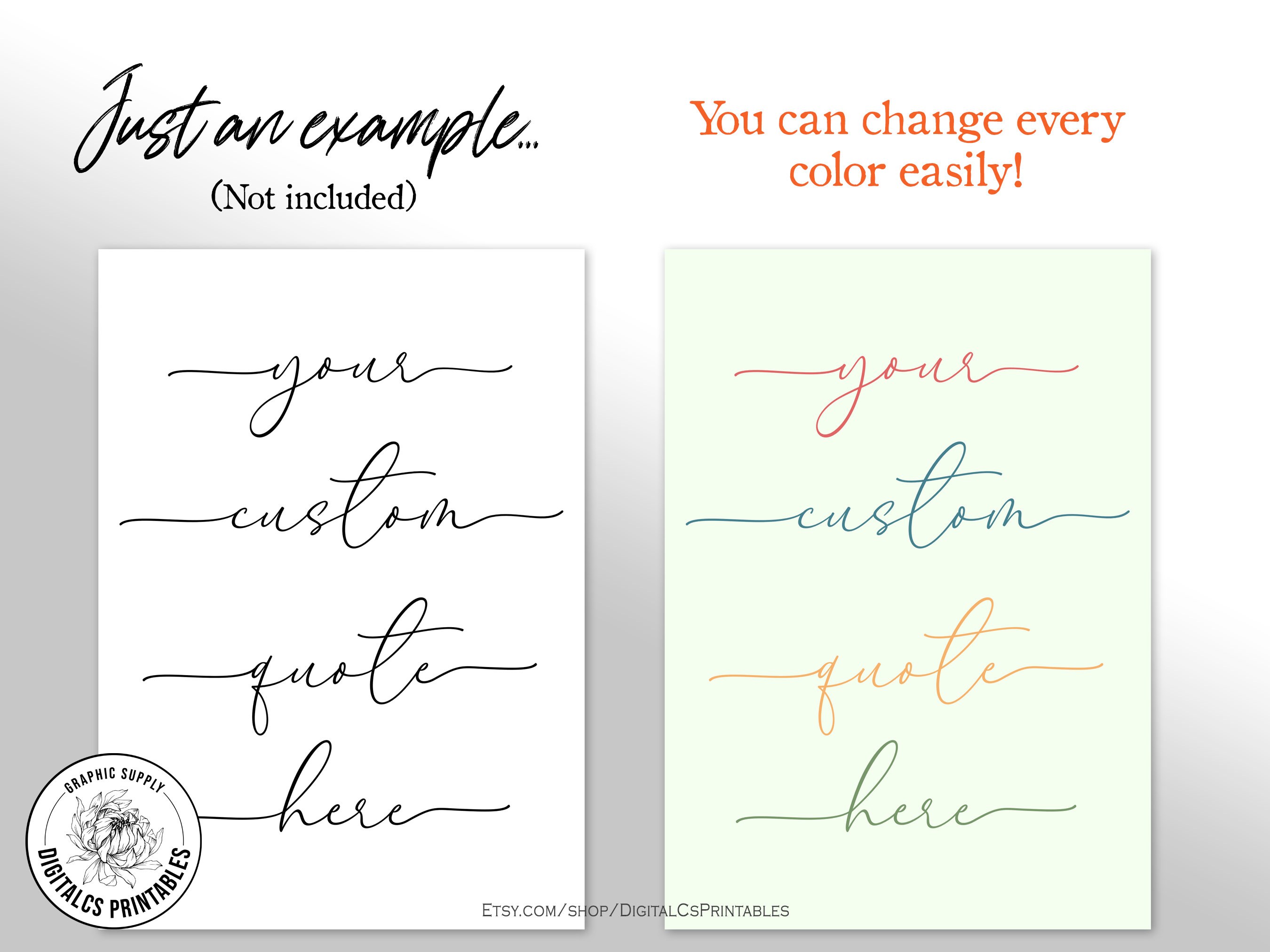 Elegant Editable Quote Sign Custom Print Personalized Sign Template ...