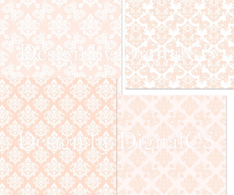 Peach Wedding Digital Paper Beige Wedding Paper Printable - Etsy
