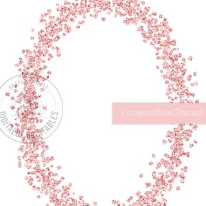 Rose Gold Glitter Frames Clipart Borders Pink Glitter Confetti - Etsy