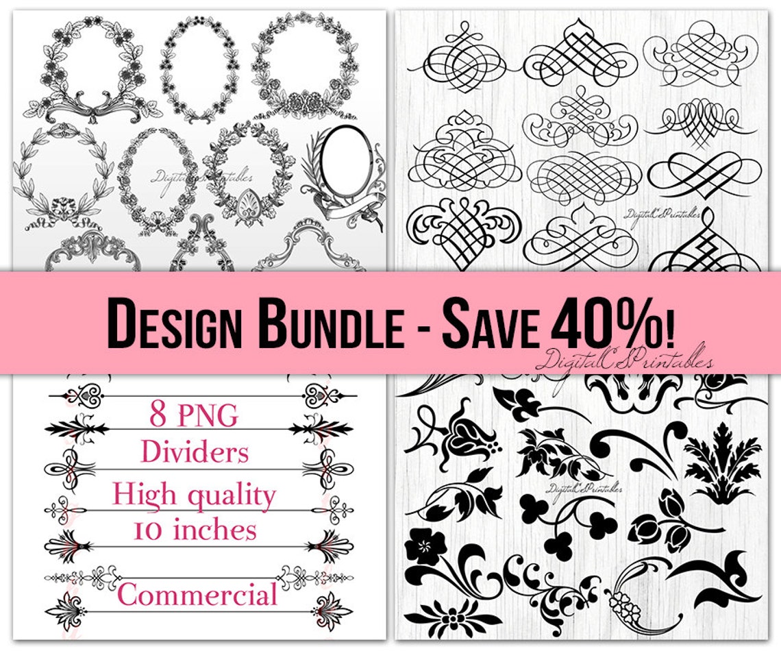 Clipart Bundle Clipart Sale 40% OFF Digital Frame Clipart Border ...