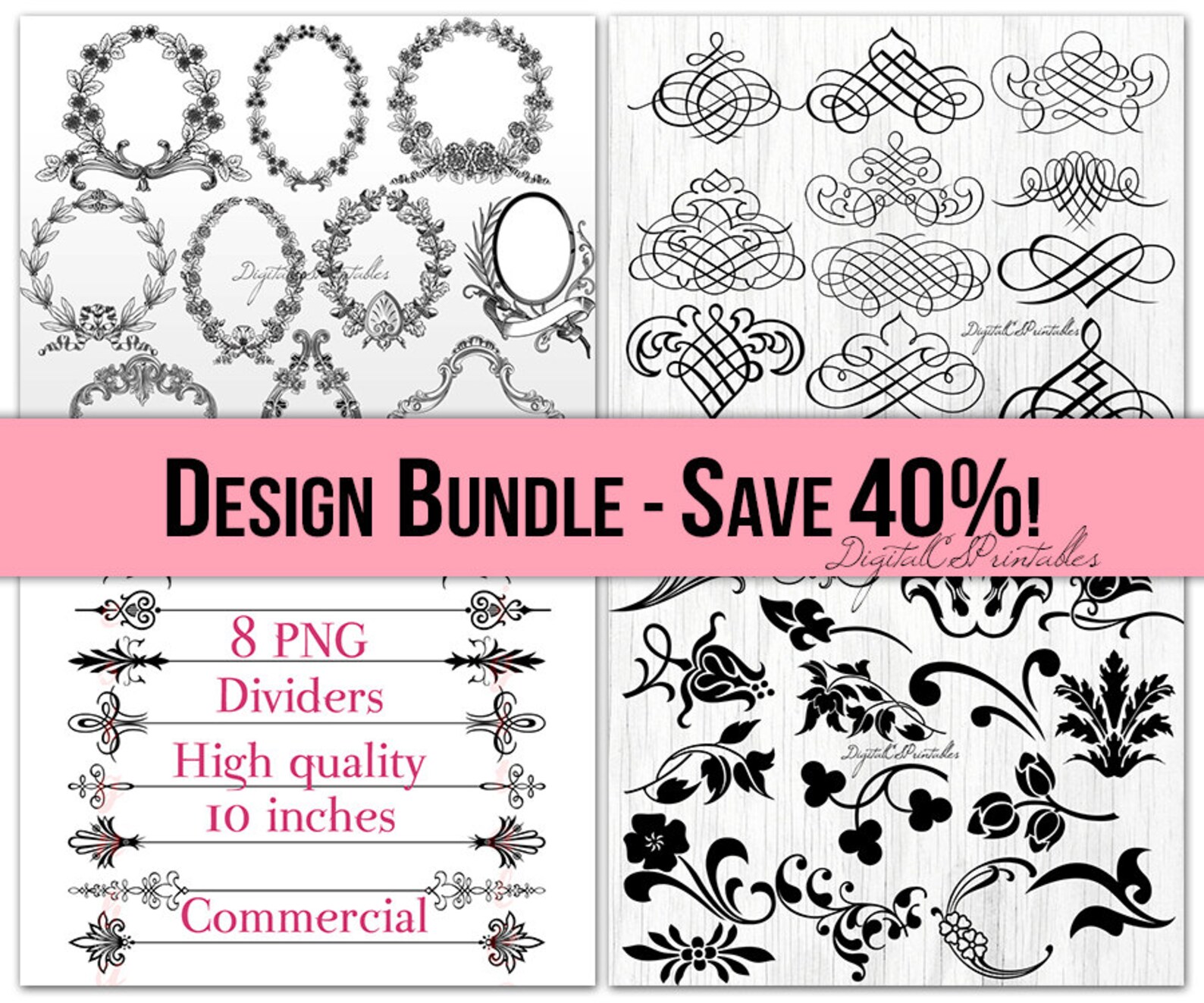 Clipart Bundle Clipart Sale 40% OFF Digital Frame Clipart Border ...