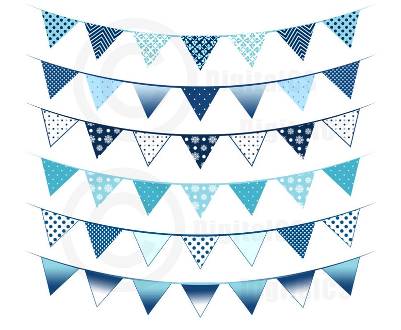 Blue Bunting Clipart Bunting Clip Art Commercial Use Blue Bunting ...