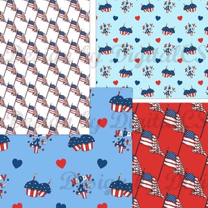 Patriotic Digital Paper 4th of July Digital Paper Independence Day ...