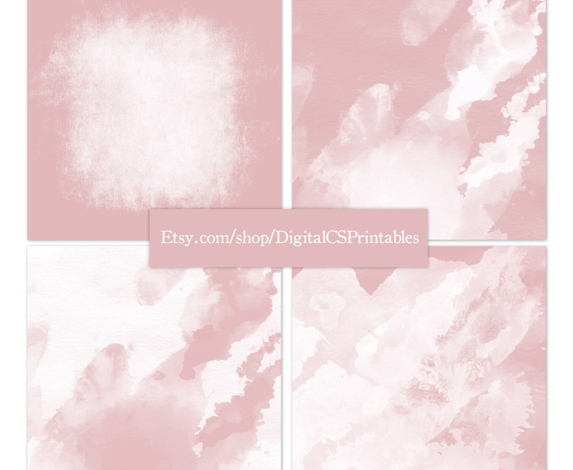 Dusty Rose Digital Paper Dusty Pink Watercolor Papers Commercial Use ...
