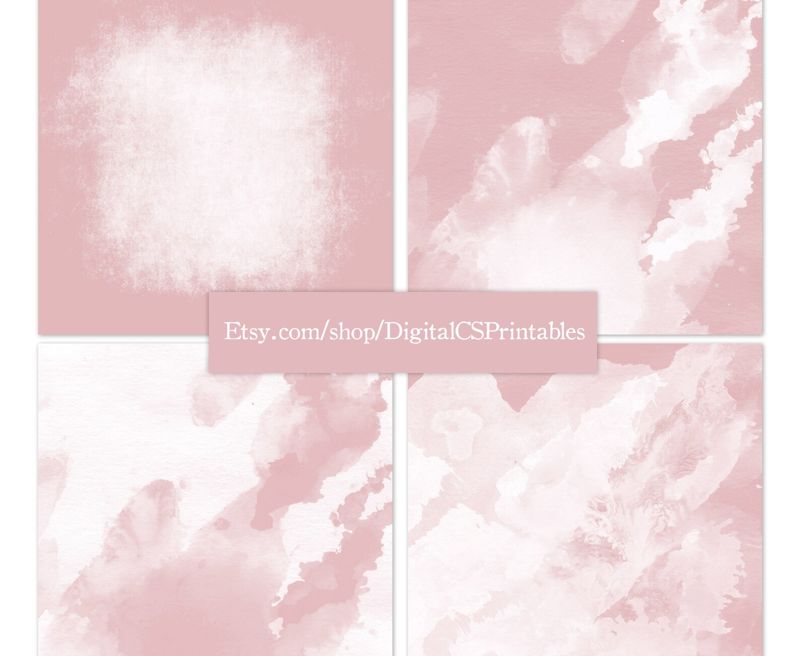 Dusty Rose Digital Paper Dusty Pink Watercolor Papers Commercial Use ...