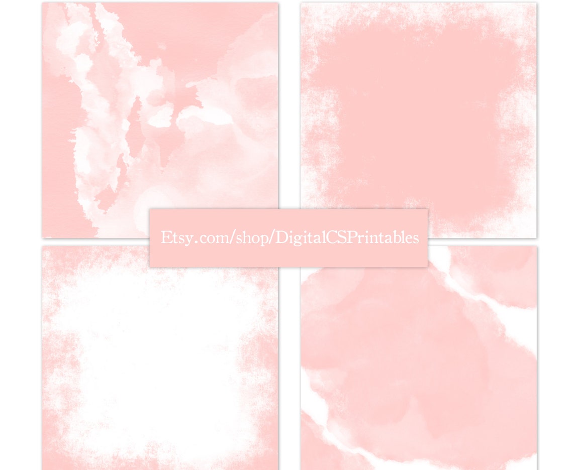Blush Digital Paper Pastel Pink Watercolor Papers Commercial - Etsy