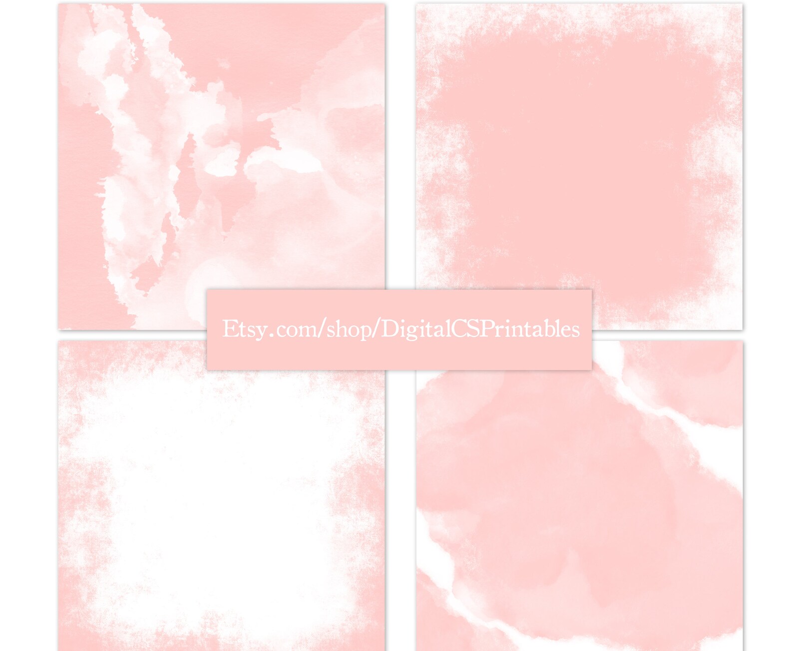 Blush Digital Paper Pastel Pink Watercolor Papers Commercial Use ...