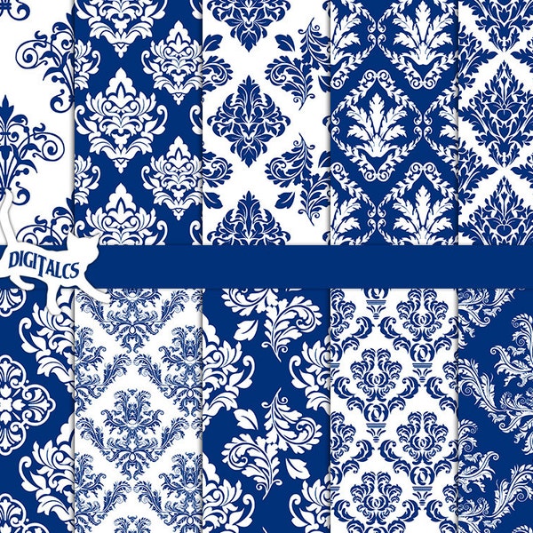 Damask Digital Paper - Etsy