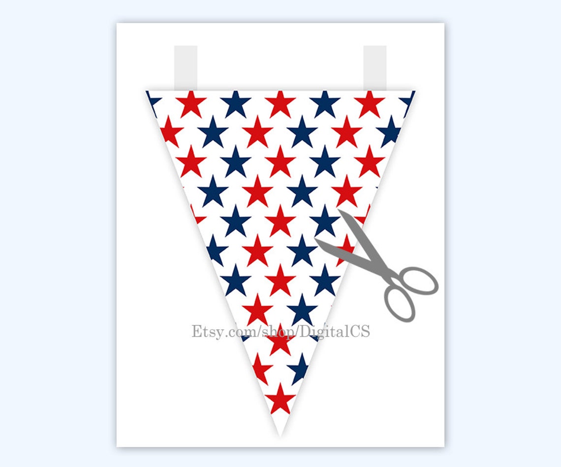4th of July Bunting Printable Bunting Clipart Patriotic Bunting ...