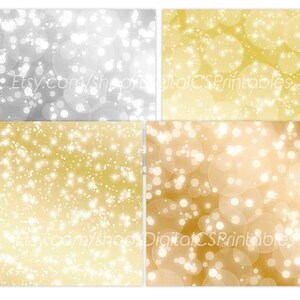 Christmas Digital Paper Gold Digital Paper Bokeh Christmas Gold Bokeh ...