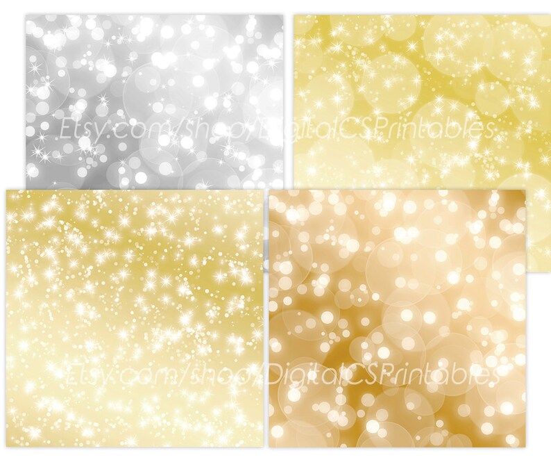Christmas Digital Paper Gold Digital Paper Bokeh Christmas Gold Bokeh ...
