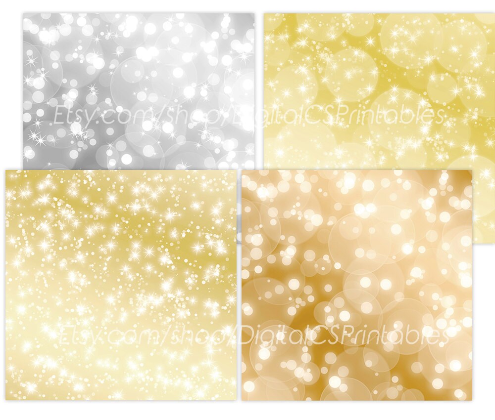 Christmas Digital Paper Gold Digital Paper Bokeh Christmas Gold Bokeh ...