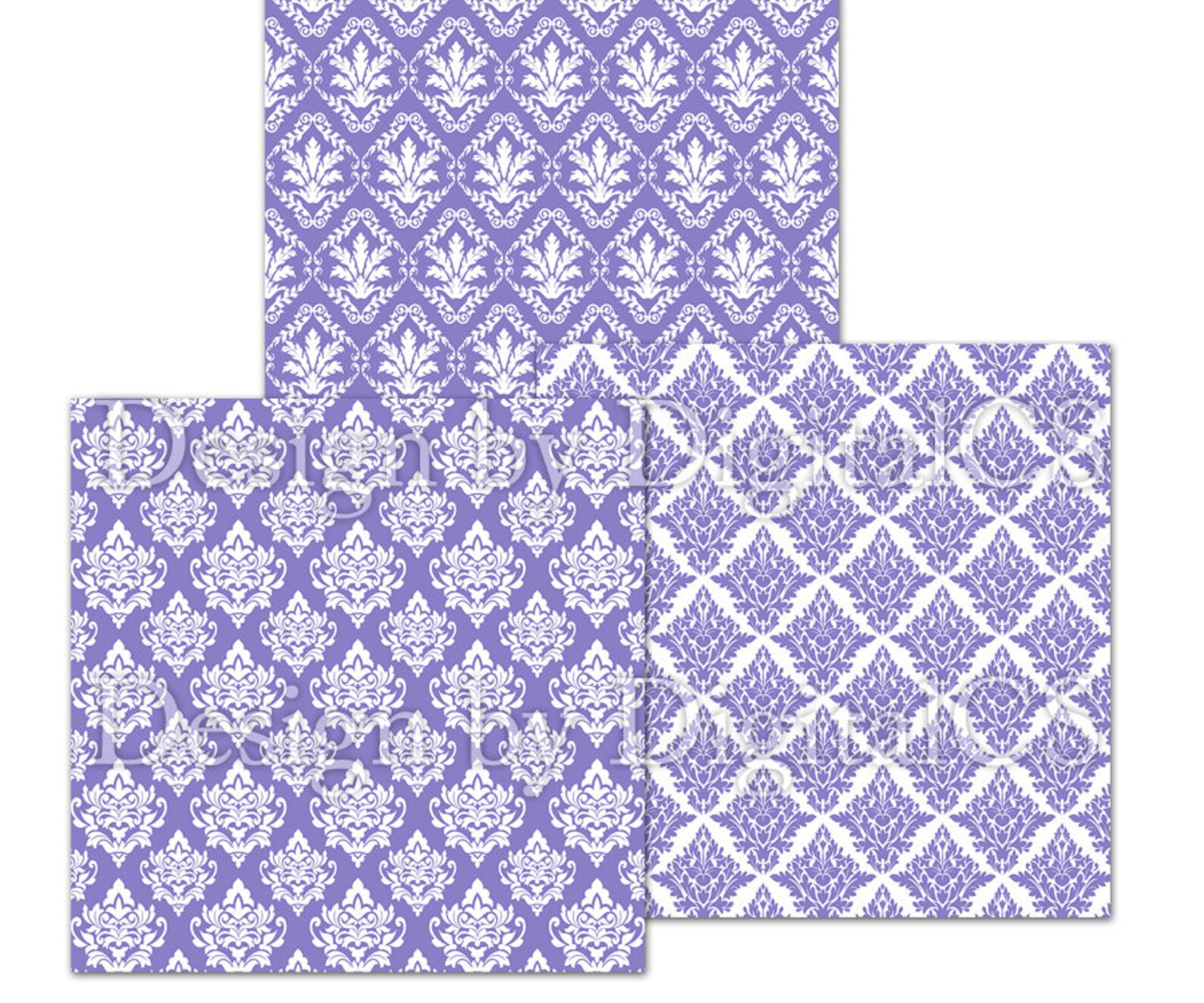 Purple Damask Digital Paper Scrapbook Paper Purple Printable - Etsy