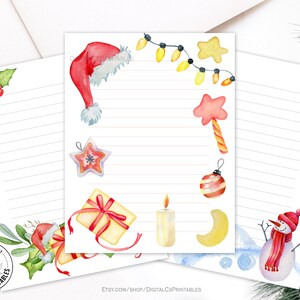 Printable Christmas Stationery Paper Christmas Writing Paper Digital ...