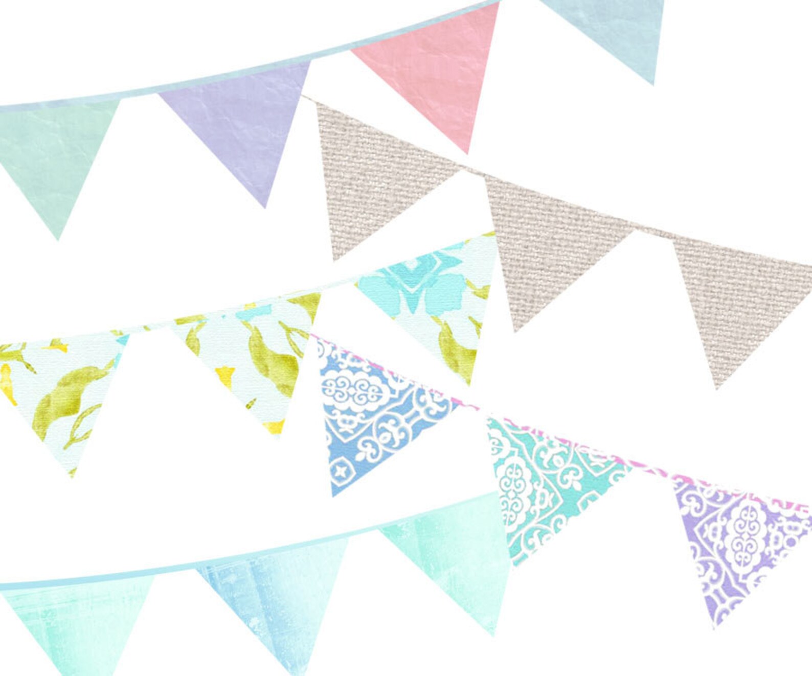 Pastel Bunting Clipart Bunting Clip Art Baby Bunting Banner - Etsy