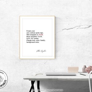 Custom Quote Sign Editable Print Custom Sign Template Print Create Your ...