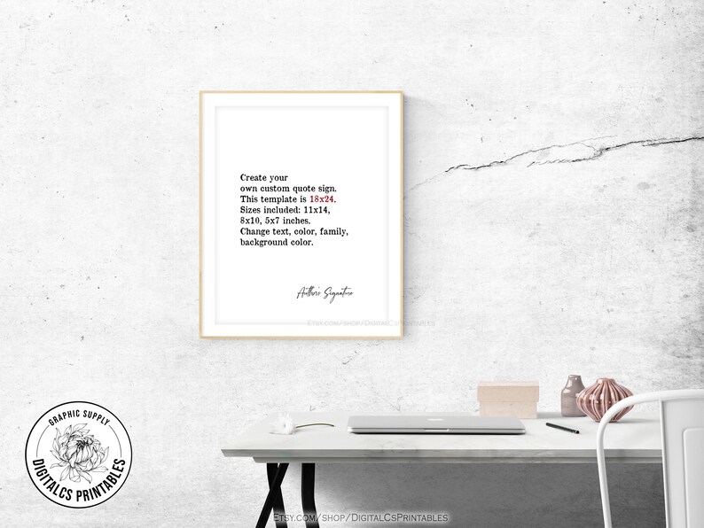 Custom Quote Sign Editable Print Custom Sign Template Print - Etsy
