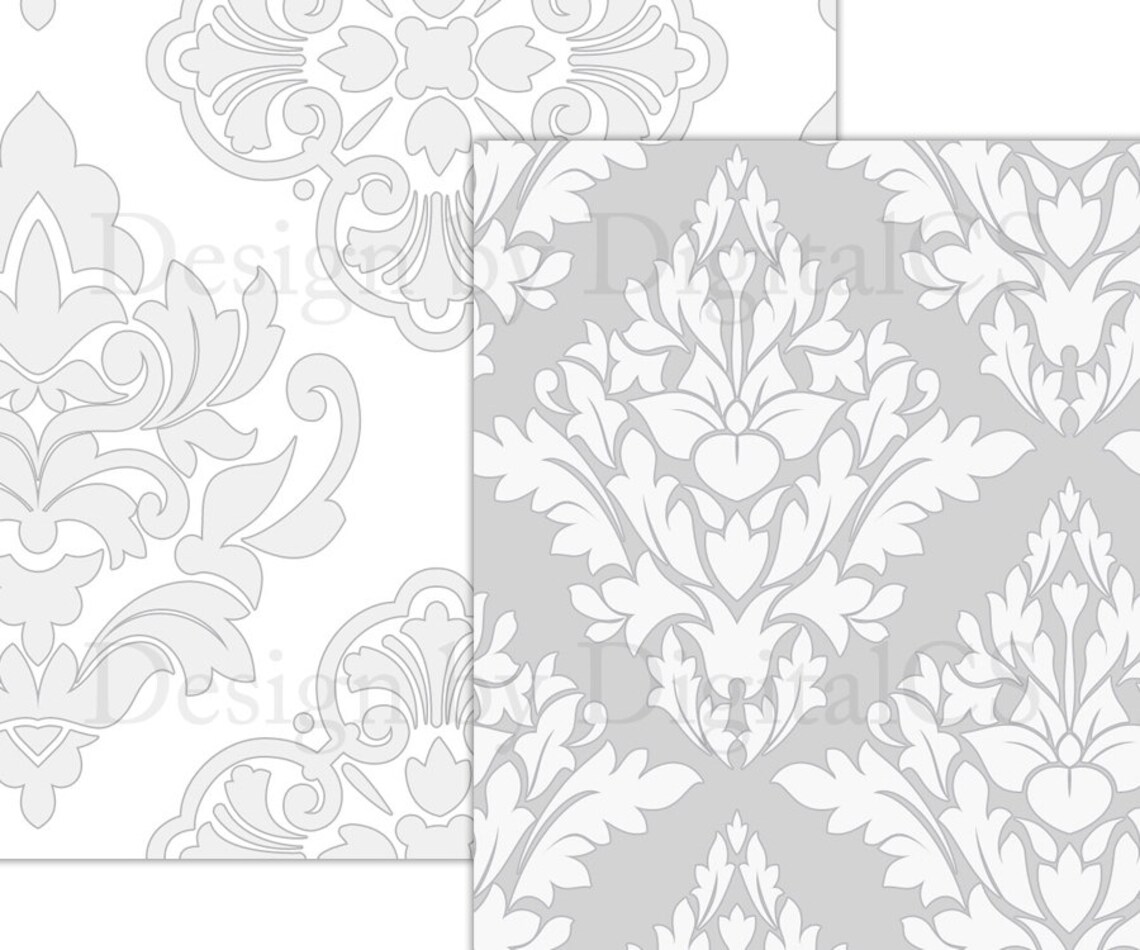 Silver Wedding Digital Paper Grey Wedding Paper Printable - Etsy