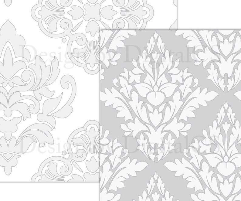 Silver Wedding Digital Paper Grey Wedding Paper Printable - Etsy