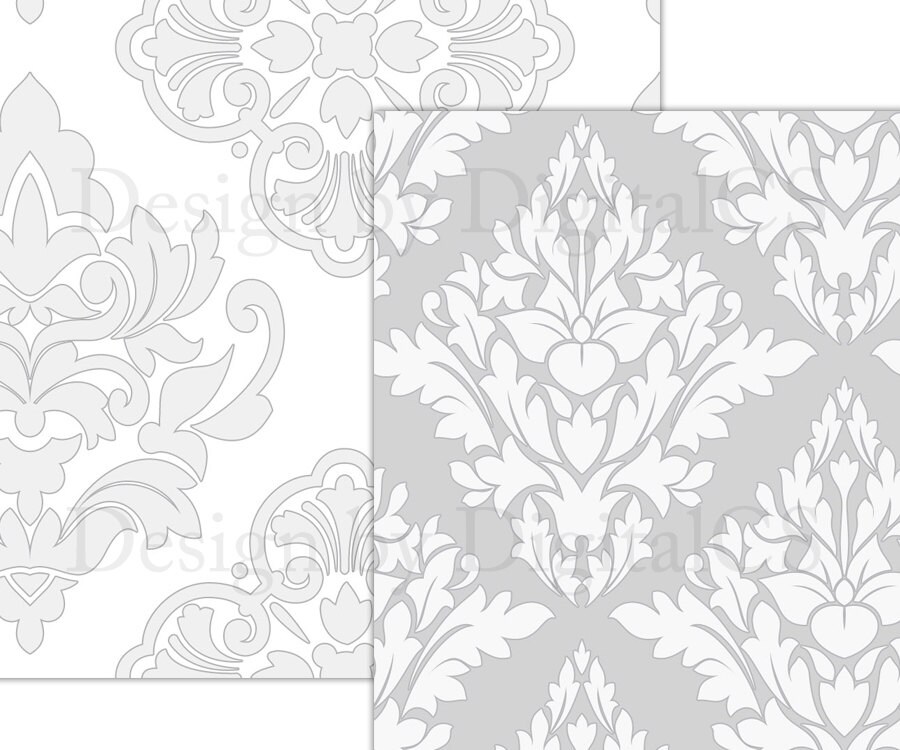 Silver Wedding Digital Paper Grey Wedding Paper Printable - Etsy