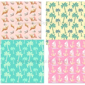 Summer Digital Paper Summer Beach Digital Paper Tropical Digital Paper ...