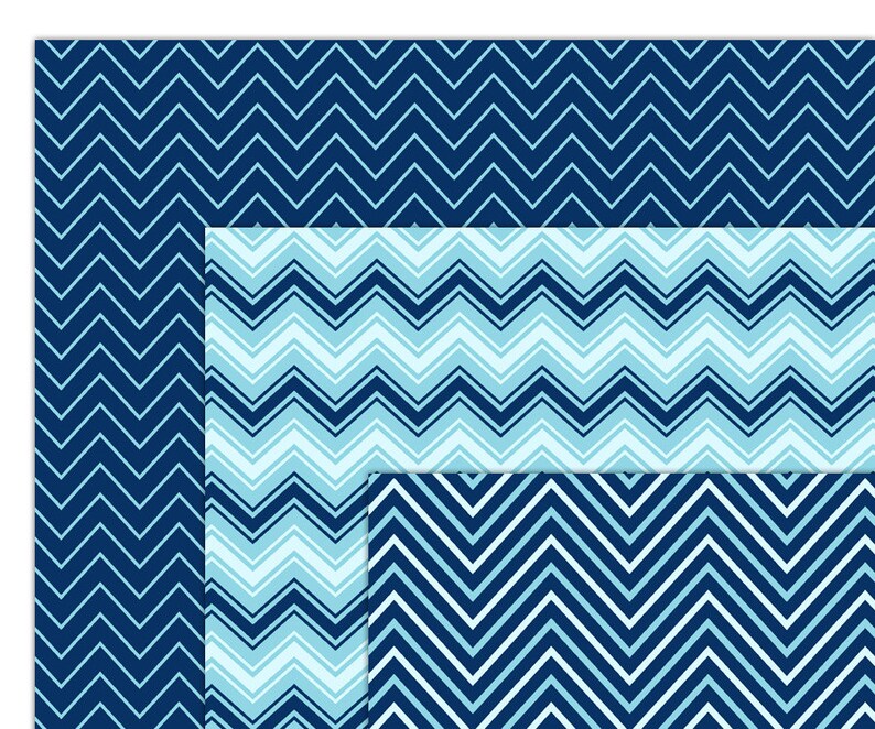 Blue Chevron Digital Paper Navy Blue Digital Paper Pack Polka Dots ...