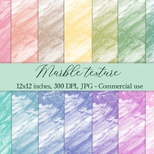 Marble Digital Paper Stone Texture Digital Paper Pastel - Etsy
