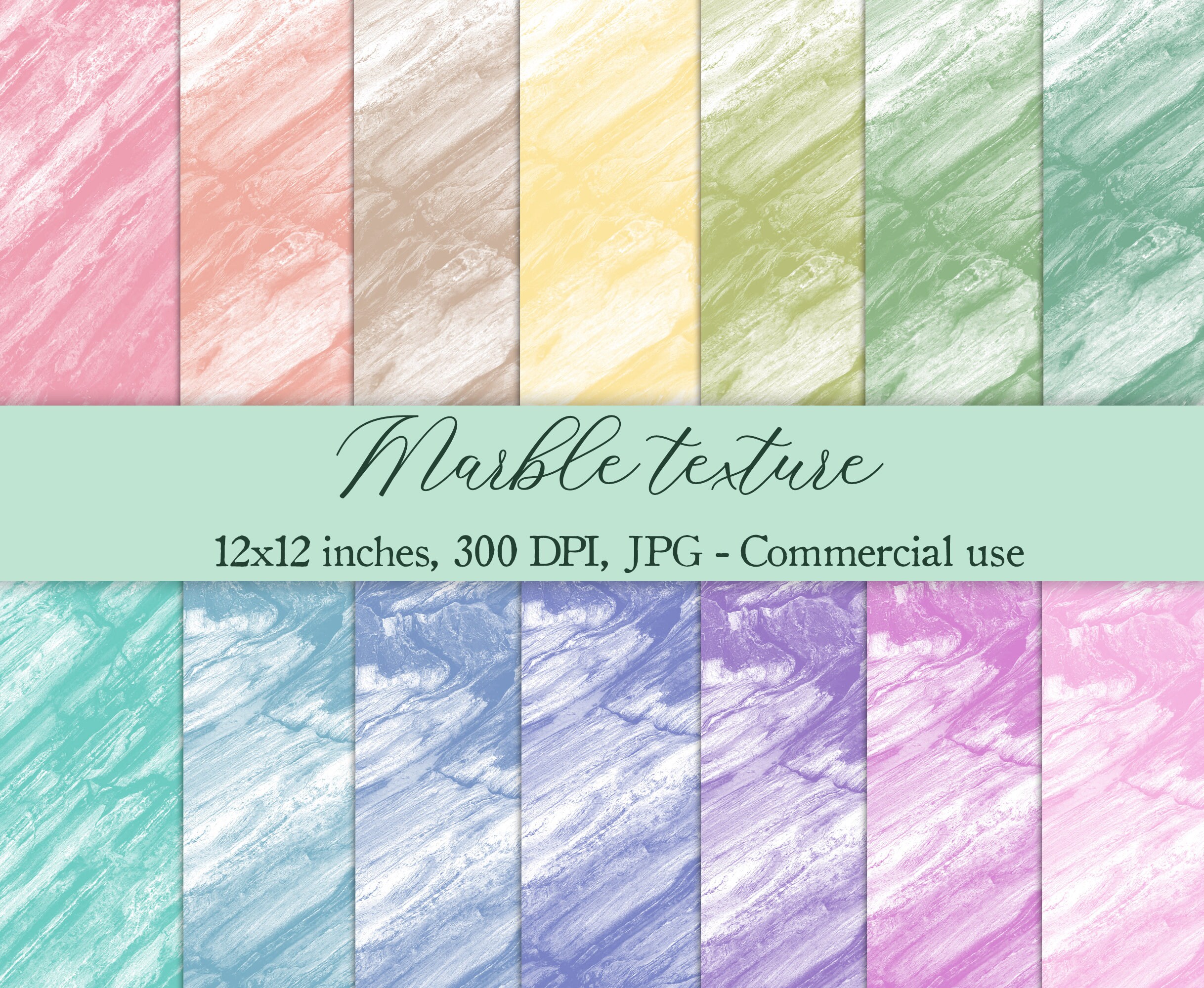 Marble Digital Paper Stone Texture Digital Paper Pastel - Etsy