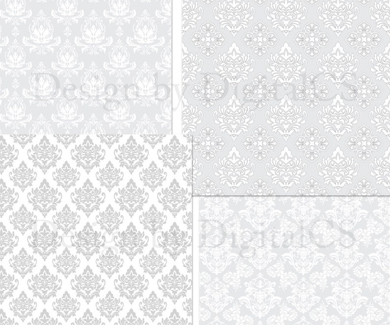 Silver Wedding Digital Paper Grey Wedding Paper Printable - Etsy
