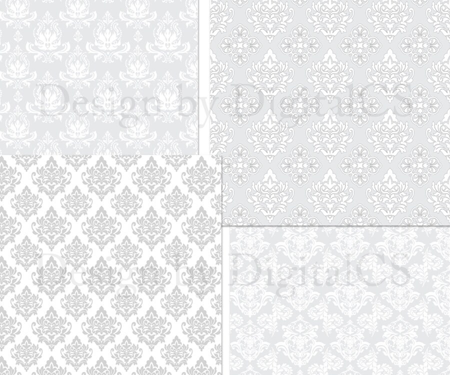 Silver Wedding Digital Paper Grey Wedding Paper Printable - Etsy