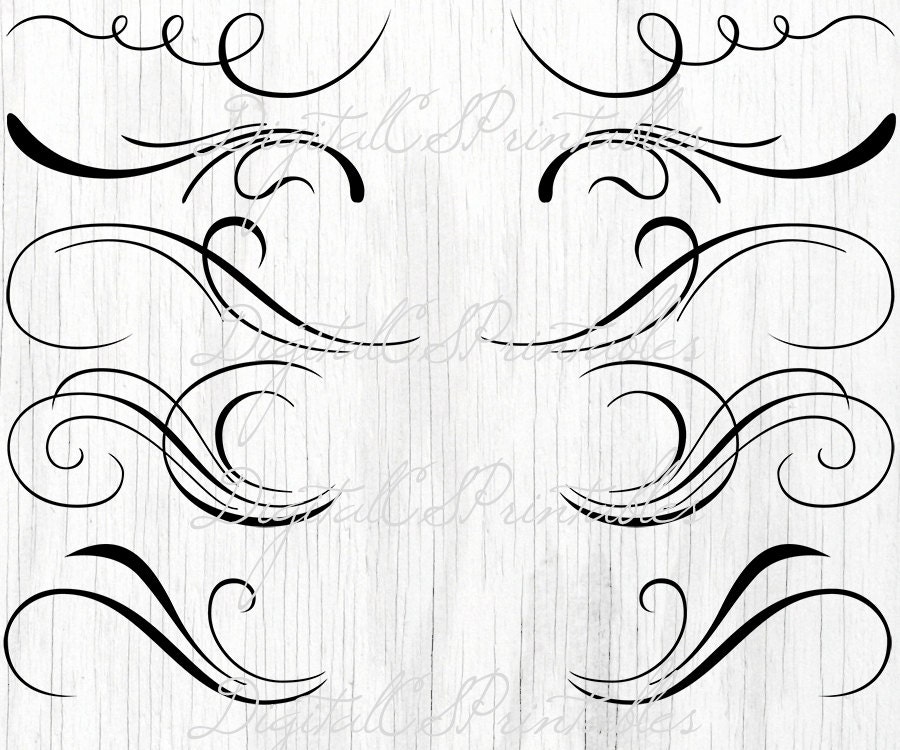 Swirl Clipart Digital Borders Border Clipart Divider Clipart Wedding ...