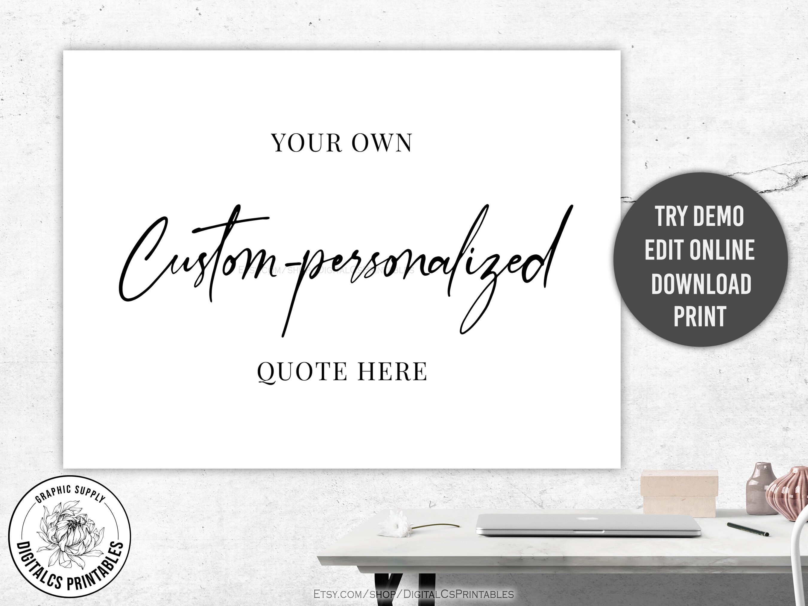Editable Quote Sign Custom Print Personalized Sign Template Create Your ...