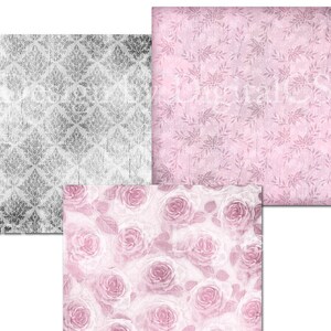 Pink Digital Paper Pink and Gray Shabby Chic Digital Paper Pink Digital ...