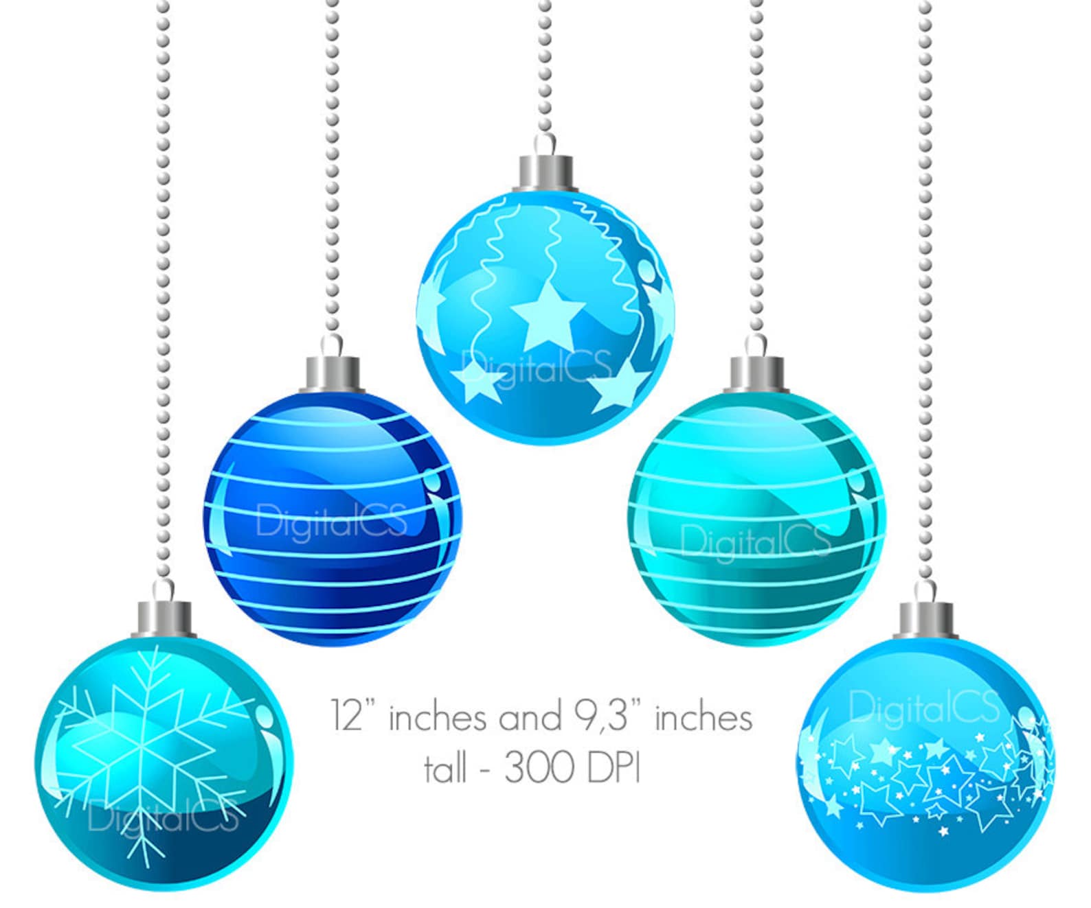 Blue Christmas Clipart Holiday Clipart Christmas Clip Art Digital ...