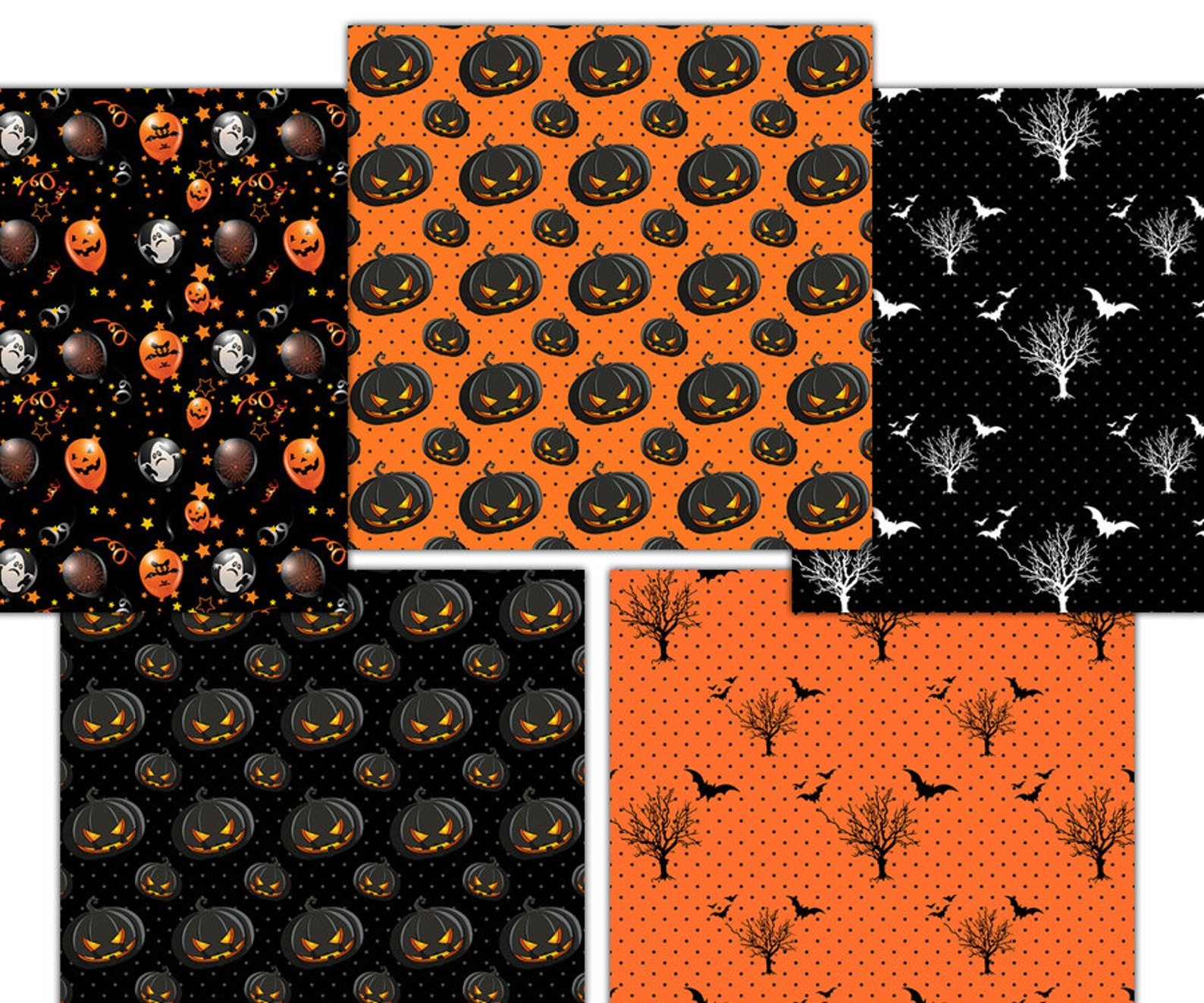 Fun Halloween Digital Paper Halloween Printables Halloween - Etsy
