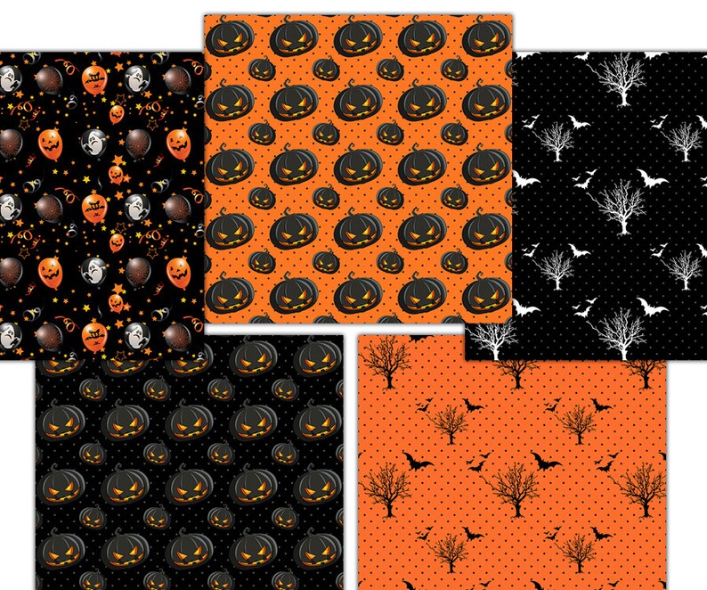 Fun Halloween Digital Paper Halloween Printables Halloween - Etsy
