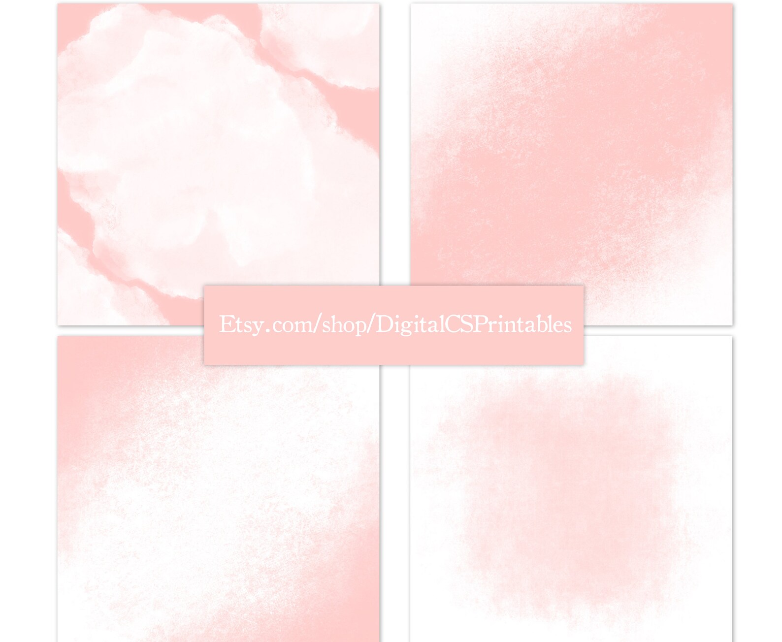 Blush Digital Paper Pastel Pink Watercolor Papers Commercial Use ...