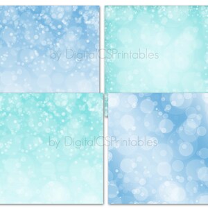 Bokeh Digital Paper Blue Bokeh Mint Bokeh Pastel Blue Digital Paper ...