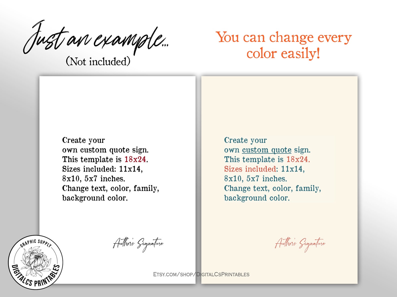 Custom Quote Sign Editable Print Custom Sign Template Print Create Your ...