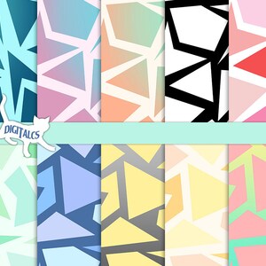 Modern Digital Paper Geometric Digital Paper Abstract Digital - Etsy