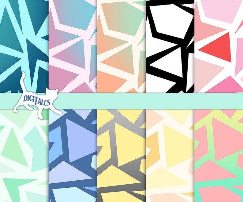 Modern Digital Paper Geometric Digital Paper Abstract Digital - Etsy