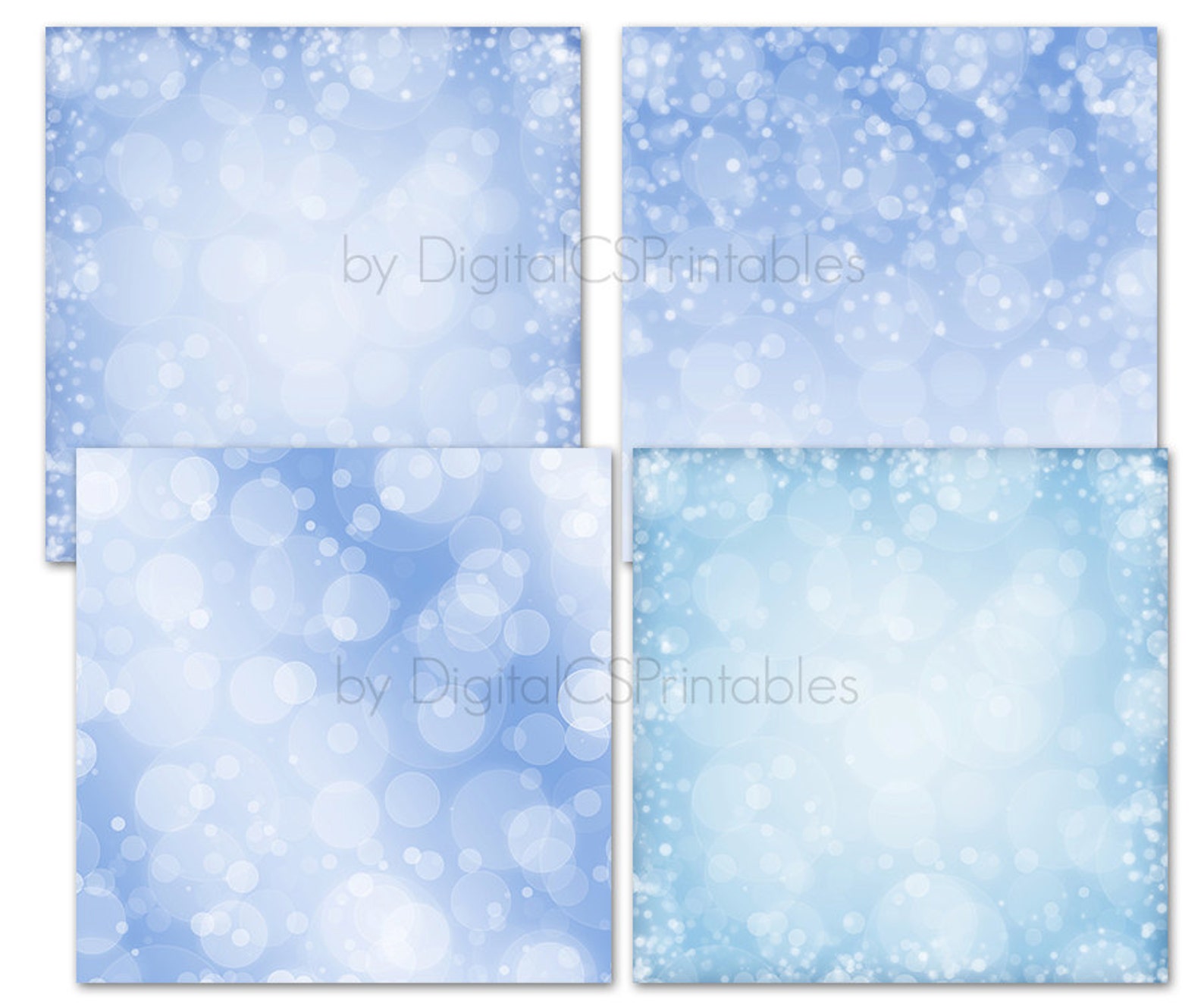 Bokeh Digital Paper Blue Bokeh Mint Bokeh Pastel Blue Digital Paper ...