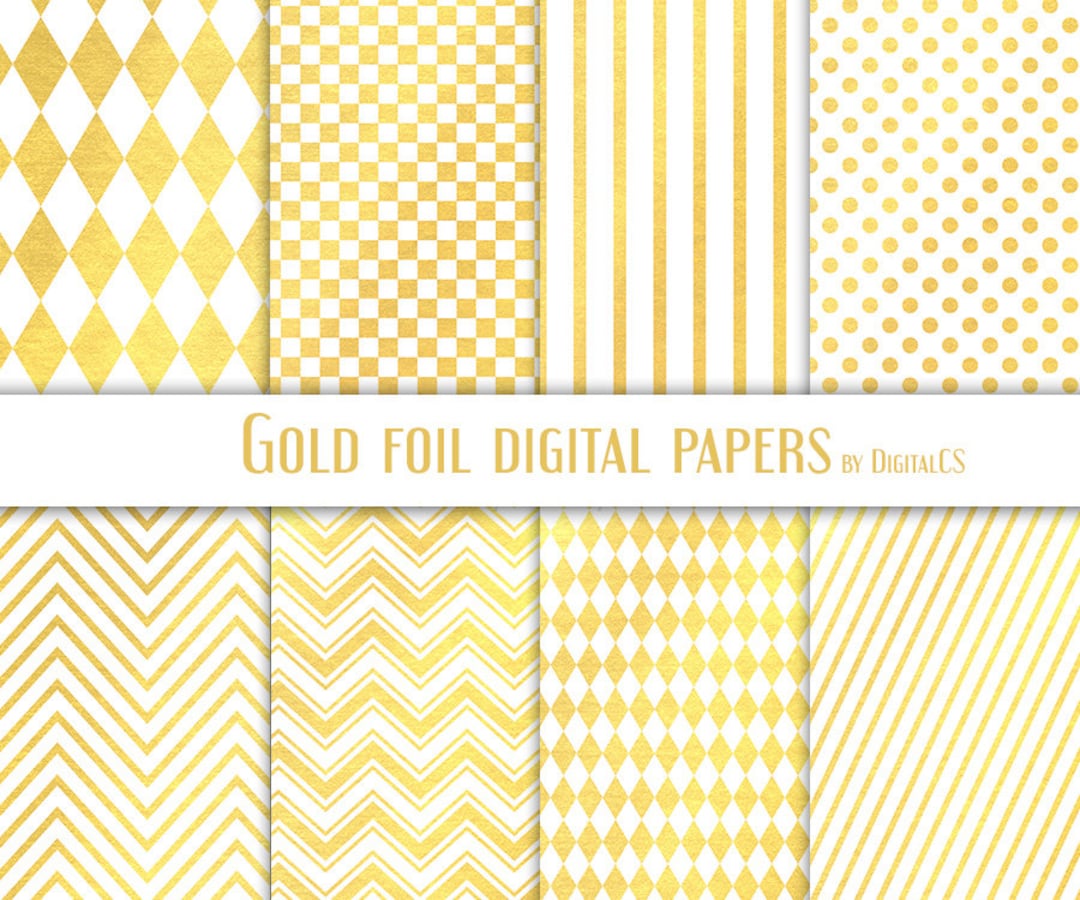 Gold Foil Digital Paper Gold Digital Paper Gold Geometric Digital Paper ...