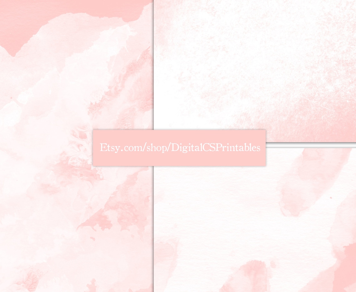 Blush Digital Paper Pastel Pink Watercolor Papers Commercial - Etsy