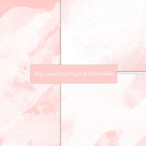 Blush Digital Paper Pastel Pink Watercolor Papers Commercial Use ...